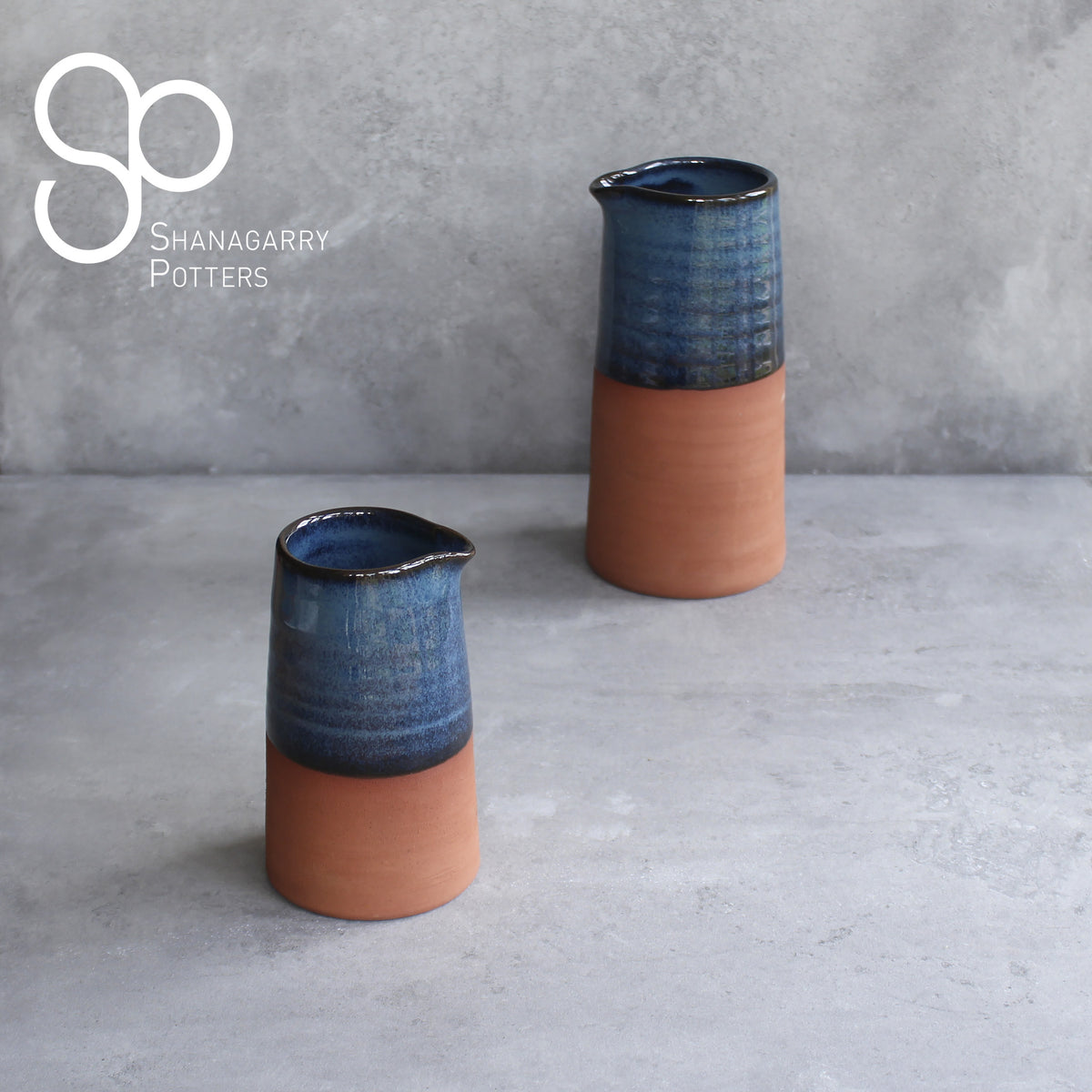 Irish Handmade Pottery Blue on Red Large Jug - no handle – Shanagarry ...